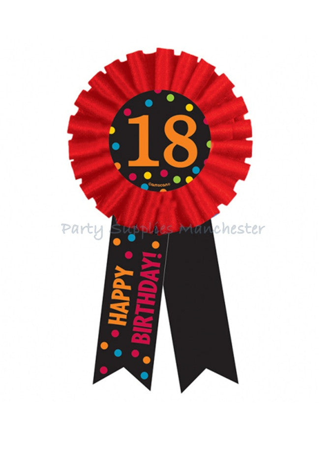 Chevron Design 18th Birthday Award Ribbon Badge – Party Supplies Manchester